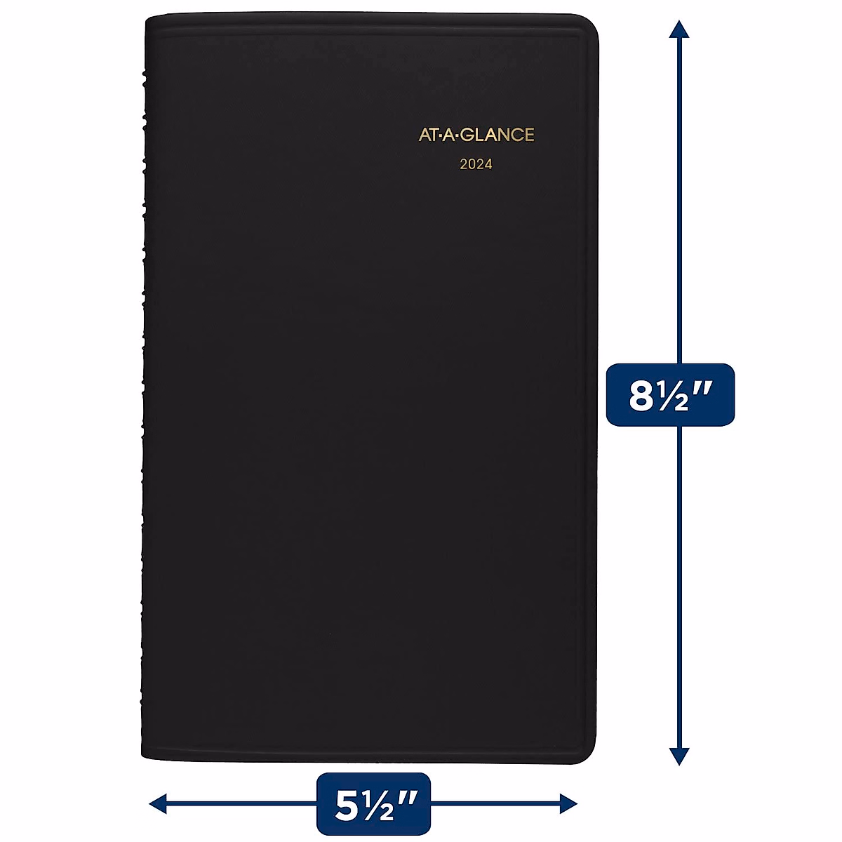 AT-A-GLANCE 2024 Weekly Appointment Book Planner, 5" x 8", Small, Black (700750524)