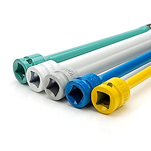 Steelman 1/2-Inch Drive 5-Piece Torque Extension Set, 8 Inches Long, Corrosion-Resistant Powder-Coated Steel, 65ft-lb, 80ft-lb, 100ft-lb, 120ft-lb, and 140ft-lb Torque Sticks