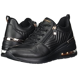Skechers Women's Million AIR Sneaker, 7.5 Black