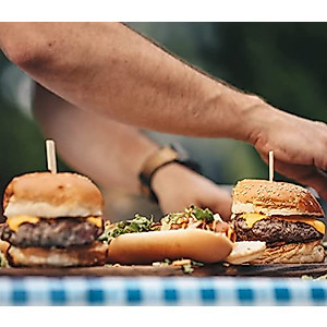 4” inch 100 pcs Bamboo Wood Paddle Picks Skewers Toothpicks for Cocktail，Appetizers, Fruit，Sandwich， Snacks, Package of Wooden Paddle Pick Skewer, Party Forks (1)