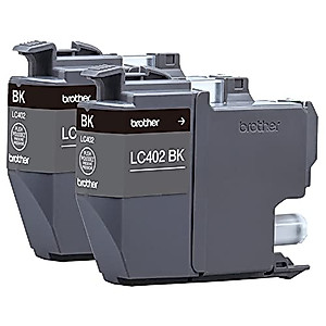 Brother Genuine LC402 2PK 2-Pack of Standard Yield Black Ink Cartridges