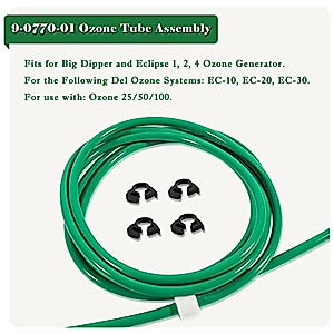 9-0770-01 Ozone Tube Assembly with Check Valve Fits for Big Dipper and Eclipse 1,2,4 Ozone Generator, 9077001 Replace for 2185-18 301530 DEL-451-7001 DEL9077001