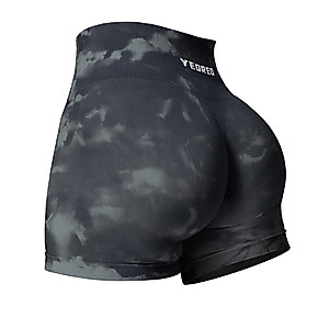 YEOREO Workout Shorts Scrunch Butt Jada Shorts Trainning 3.6" Shorts Black M