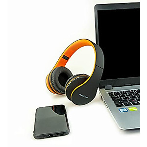 PowerLocus Rose Gold Bluetooth Headphones with Black/Orange Bluetooth Headphones