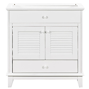 Ymlpre 30" Bathroom Vanity Cabinet Without Sink Top, Modern Bathroom Storage Cabinet with 2 Shutter Doors, 1 Drawer, Sink Basin Not Included, Freestanding Bathroom Vanity Base Without Sink, 30" A