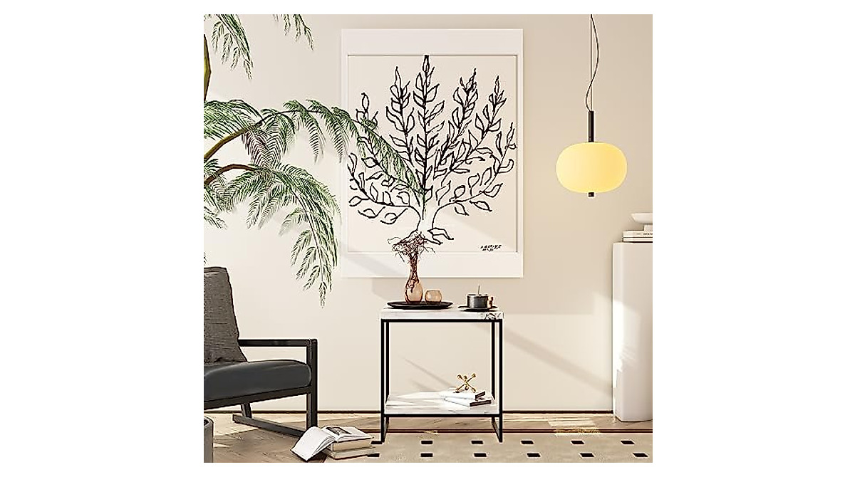 Tilly Lin Faux Marble Side Table - Elegant 2-Tier Coffee & Nightstand