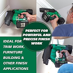 Metabo HPT 18V MultiVolt™ Cordless Brad Nailer Kit, 18 Gauge, 5/8" up to 2" Brad Nails, Includes (1) 18V 2.0Ah Lithium Ion Battery w/Fuel Gauge, Charger, Bag, Lifetime Power Tool Warranty, NT1850DFT