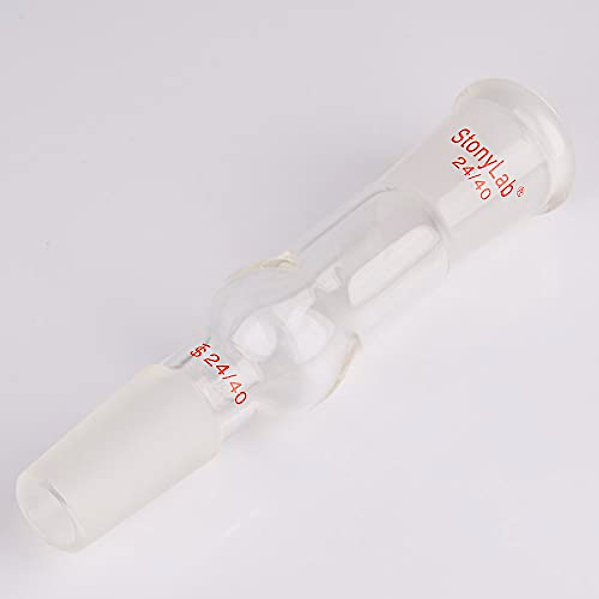 stonylab Glass Straight Drying Tube, Borosilicate Glass Drying Tube Adapter with 24/40 Standard Taper Joints for Laboratory Lab Supply