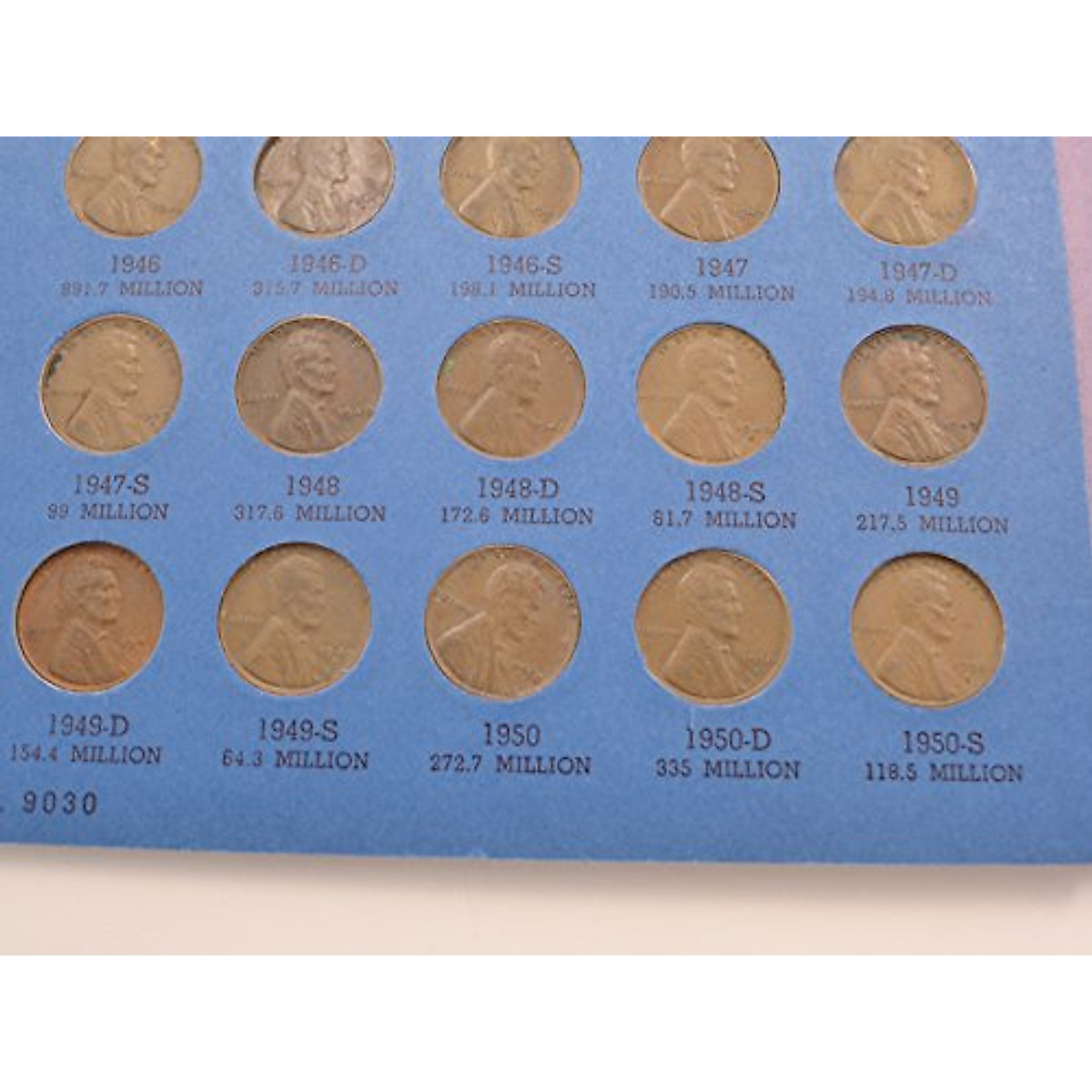 Lincoln Cents Varies 1941 to 1958-D Lincoln Wheat Cents in Whitman Folder Average Circulated Various Grades