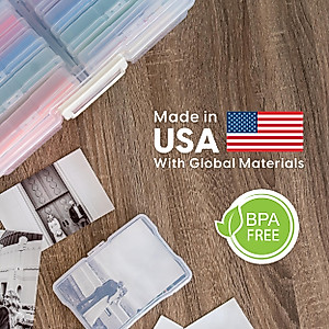 IRIS USA 4" x 6" Photo Storage Craft Keeper, Main Container with 12 Organization Cases for Pictures, Crafts, Scrapbooking, Stationery Storage, Protection and Organization, Clear, 2 Pack