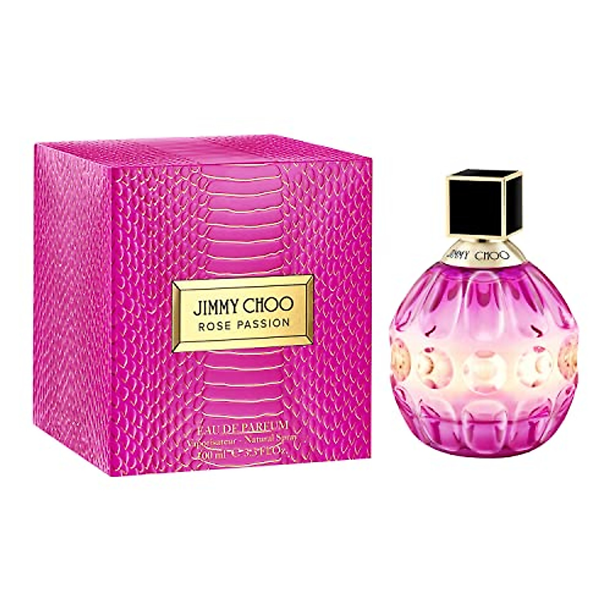 JIMMY CHOO Rose Passion Eau de Parfum - Long Lasting Fragrance with notes of Coconut Water, Orchid & Vanilla - Floral & Woody - 3.3 fl. oz.