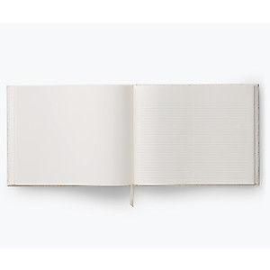 RIFLE PAPER CO. Wildwood Embroidered Fabric Guest Book | Hard Cover Wrapped in Book Cloth & Grosgrain Ribbon Bookmark, (Lay-Flat Binding, 144 Ruled Pages with Metallic Gold Ink, 8" L x 5.75" W)