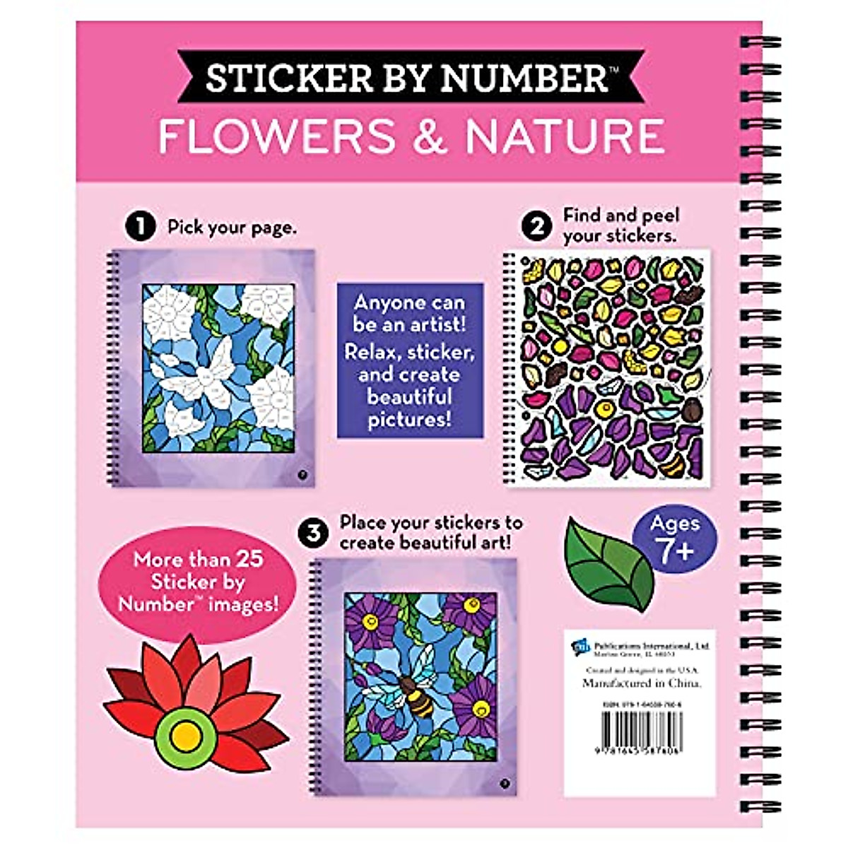 Brain Games - Sticker by Number: Flowers & Nature (28 Images to Sticker)