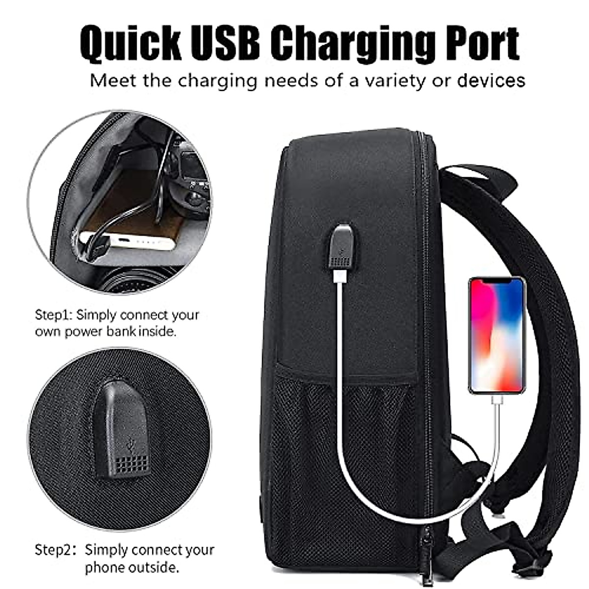 Cwatcun Camera Backpack with Extra Storage, DSLR SLR Water Resistant Camera Bag with 15.6" Laptop Compartment Fits Canon Nikon Sony Camera, Camera Case with Tripod Holder for Women Men Photographer