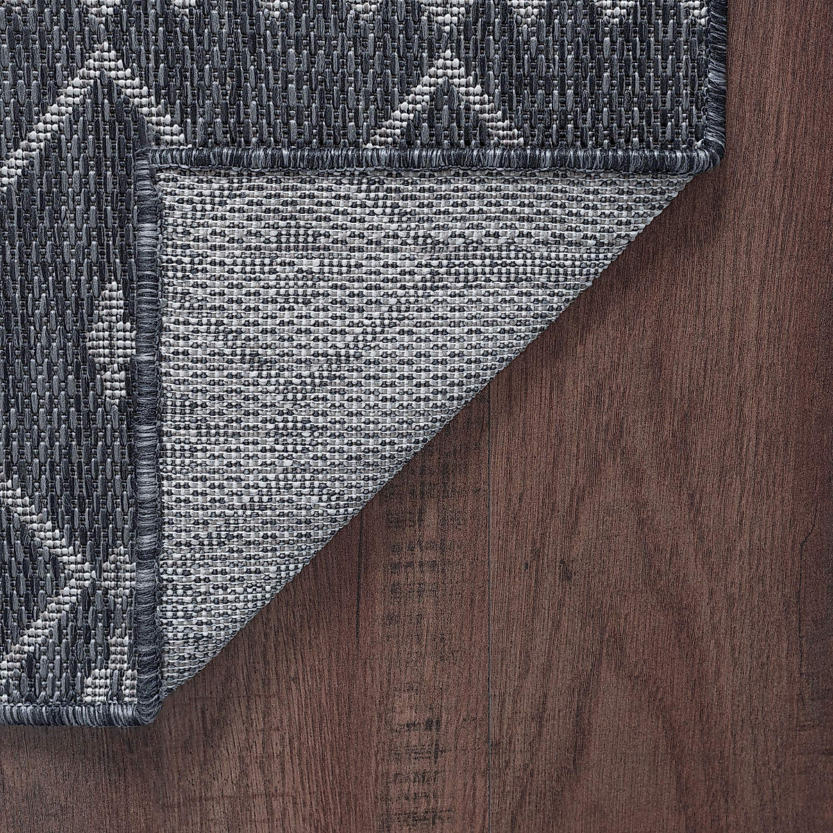 Charcoal Jute Large Water Resistant Indoor Outdoor Rug 8x10 for Entryway Patio Deck Garden Outside Porch Hallway Entry Way Living Room Bedroom Carpet Alfombras para Exteriores