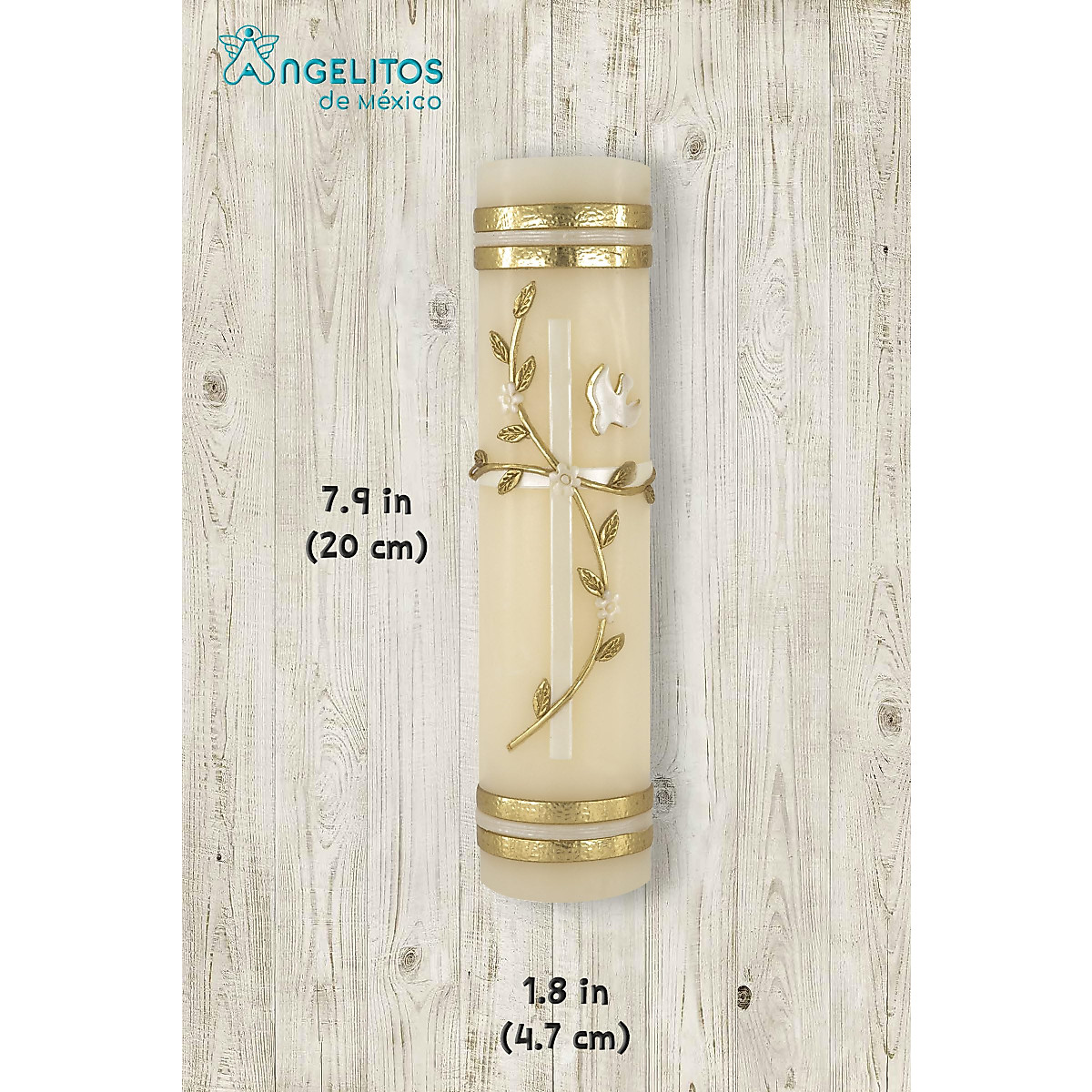 Cross with Flowers Mass Baptism Confirmation Wedding Candle Christening Godparents Vela Bautizo Cirio Matrimonio Confirmación