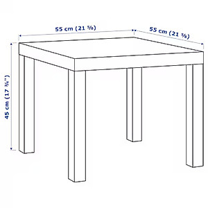 Home Stuff End Side Table with Classic Design, Bed Side Table, End Table, Light Weight Easy Assemble, Small Square Table for Office, Living Room, White Stained Oak, 21 5/8" x 21 5/8" x 17 3/4"