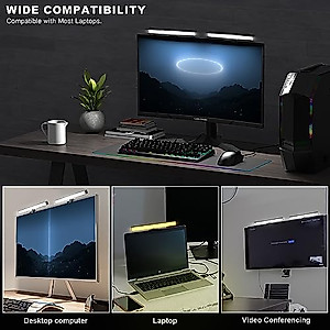 ALTSON 2-Pack Video Conference Lighting, Webcam Streaming Lights, LED Monitor Laptop Light for Zoom Meetings, Adjustable Brightness & Color Temperature, Monitor Light bar, Live Streaming