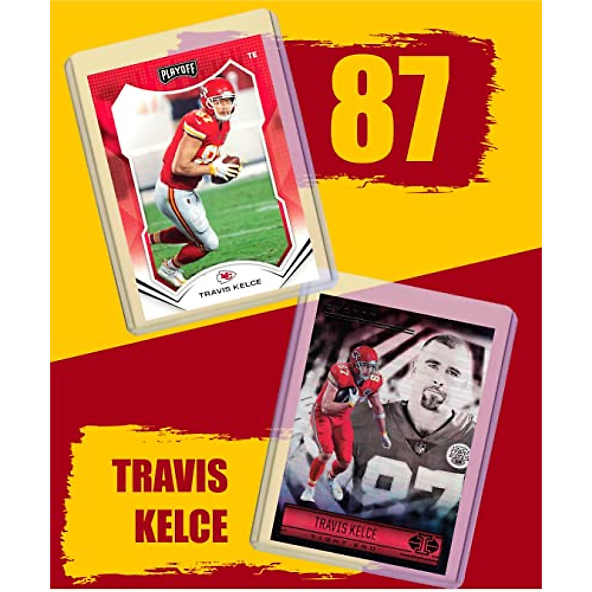 Travis Kelce Football Cards (5) Assorted Bundle - Kansas City Chiefs Trading Card Gift Set