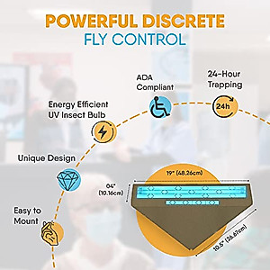 Gardner WS-90 Indoor Fly Trap, Fly Lights for Restaurants & Healthcare Facilities, Fly Light Trap, Insect Light Trap Indoor, Fly Light Trap Indoor Plug in, Bug Lights, Blue Light Fly Trap (Gold)