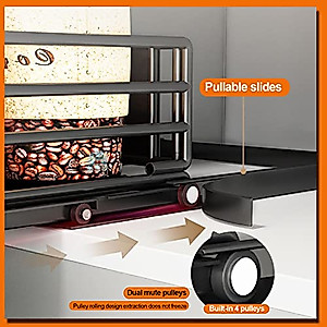 Under Sink Organizer and Storage, Under Sliding Cabinet Basket Organizer 2-Tire Under Kitchen Bathroom Sink Storage, Multi-Purpose Under Sink Shelf Organizer Black,White