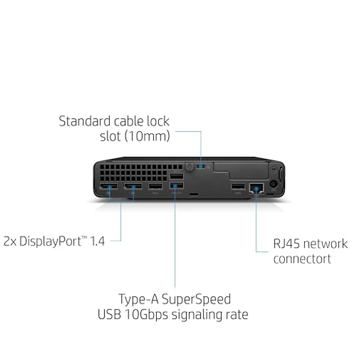 HP EliteDesk 800 G6 Mini Business Desktop Computer, Intel Hexa-Core i5-10400 (Beat i7-8700), 4GB DDR4 RAM, 1TB PCIe SSD, WiFi, Bluetooth, Type-C, Keyboard and Mouse, Windows 11 Pro, Vent-Hear