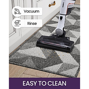 DEXI Kitchen Mats for Floor Hallway Non Skid Washable Rugs Set,20"x32"+20"x47", Grey