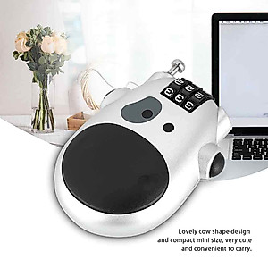 Combination Lock Cable Lock Padlock with 3 Digit Numeric Code, 80CM Extendable Cable, Heifer Shape, Customized Safety Lock for Suitcase Stroller Luggage Laptop(Silver)