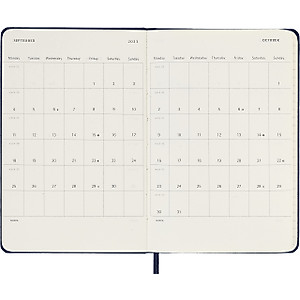 Moleskine 2023 Weekly Notebook Planner, 18M, Pocket, Sapphire Blue, Hard Cover (3.5 x 5.5)