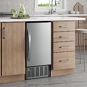 EdgeStar IB450BL 50 Lb. 15 Inch Wide Undercounter Clear Ice Maker - Black Stainless Steel