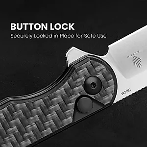 Kizer Assassin Pocket Knife, 3.04" 154CM Steel Blade, Folding Knife, Black Carbon Fiber and G10 Handle, EDC Knife with Flipper Opener, V3549C3