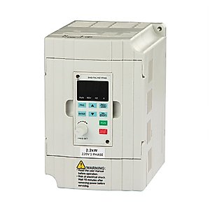 LAPOND Single Phase to 3 Phase Converter, 2.2KW 3HP VFD 220V 10A Output Variable Frequency Drive Vector Control Inverter for Spindle Motor CNC Speed Control,SVD-ES Series