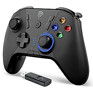 EasySMX Wireless Gaming Controller for Windows PC/Steam Deck/PS3/Android TV BOX, Dual Vibrate Plug and Play Gamepad Joystick with 4 Customized Keys, Battery Up to 14 Hours, Work for Nintendo Switch