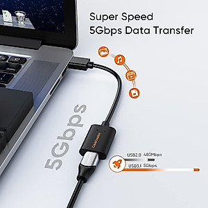 Bundle-2 Items: USB 3.1 USB C to USB Adapter Cable 5Gbps, 7-in-1 USB-C Hub Multiport Adapter 5Gbps Date Ports