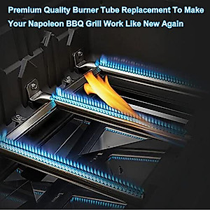 YIHAM KB837 Grill Burner Tubes for Napoleon Legend 485, LEX 485 605 730, Prestige 500, Mirage, LD485RB LD485RSIB Replacement Parts, 304 Stainless Steel, 18 13/16 inch, Set of 4