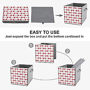 Canada Red Maple Leaf Collapsible Storage Bins Basics Folding Fabric Storage Cubes Organizer Boxes with Handles