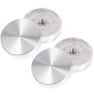 Angoily 4PCS Glass Table Adapter Round Aluminum Disc, M8 Thread Thick Aluminum Circle Disc Glass Adapter for Glass Table Tea Tables (5CM)