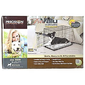 Precision Pet Products Two Door Provalue Wire Dog Crate, 30 Inch, For Pets 30-50 lbs, With 5-Point Locking System
