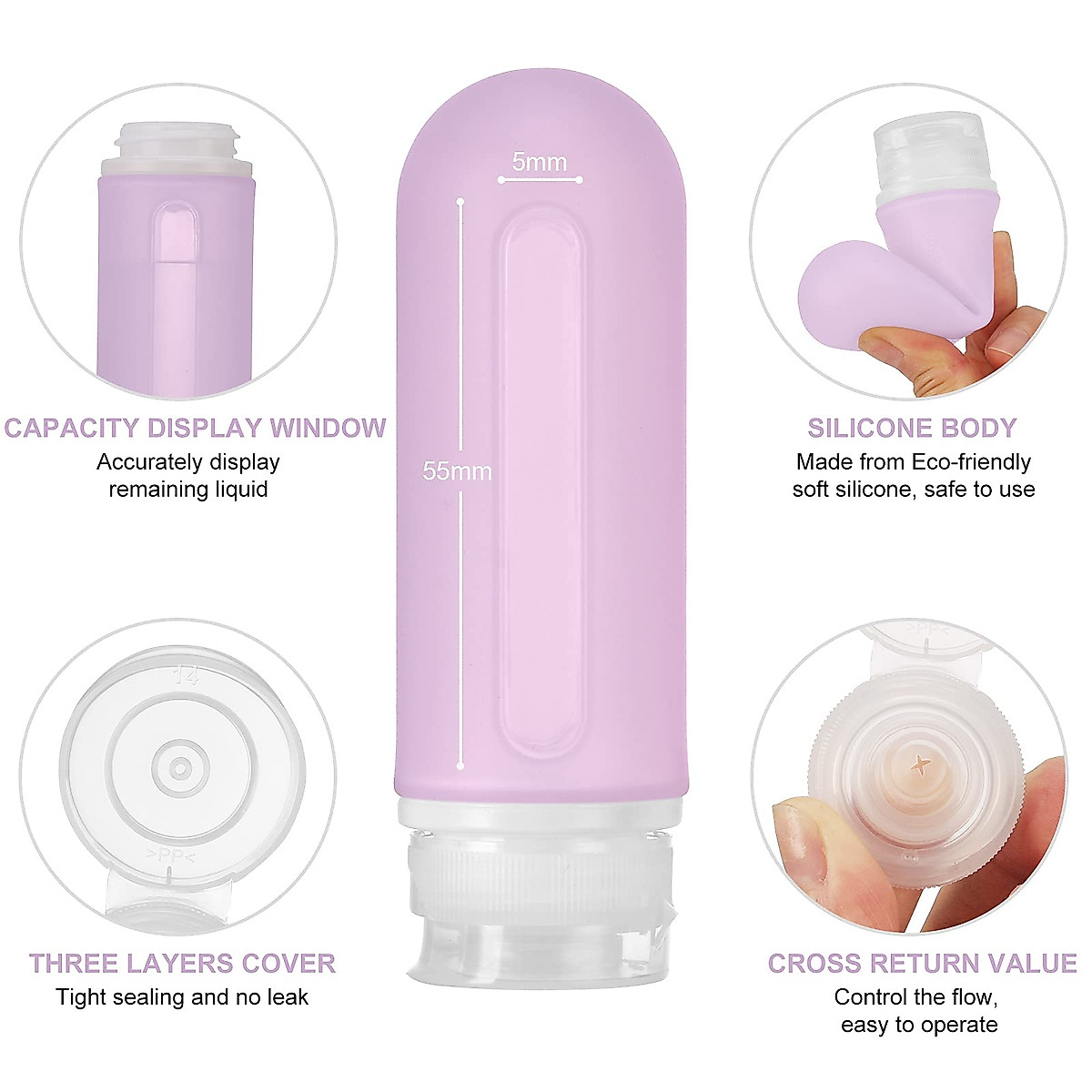 Beveetio 17 Pack Travel Bottles TSA Approved, 3OZ Leakproof Silicone Refillable Travel Size Containers for Toiletries, BPA Free Travel Accessories Tubes Cosmetic Shampoo Lotion Soap