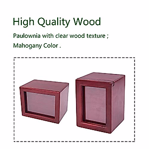 Pet Wood Urn, Pet Urn Peaceful Pet Memorial Keepsake Urn, Photo Box Pet Cremation Urn, Dog Urn, Cat Urn, Small Animal Urn (Medium)