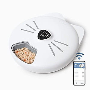 Catit PIXI Smart 6-Meal Feeder – Automatic and Customizable Feeding Schedule with App Support, White