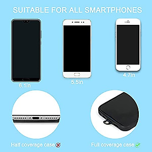 SAVITA 6pcs Cell Phone Tether Tabs, Black Crossbody Phone Strap Tether Tabs Multifuctional Phone Lanyard Patch Pad for Most Smartphones