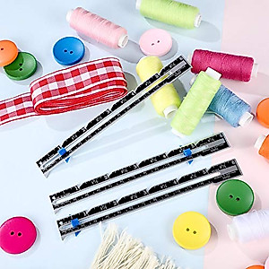 Sliding Gauge Sewing Measuring Tool Stainless Steel Quilting Ruler for Knitting Crafting Sewing Beginner Hemming Measuring(3)