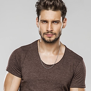 ELEGANZIA 925 Sterling Silver Chain for Men, 3.69mm Polo Silver Mens Chain, Adjustable 22-24 inch Chains For Boys