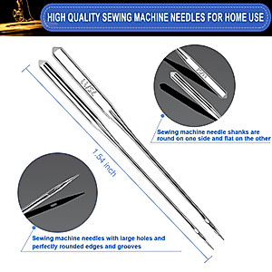 100PCS Sewing Machine Needles, Universal Sewing Machine Needle for Singer, Brother, Janome, Varmax, Needles for Sewing Machine with Sizes HAX1 65/9, 75/11, 90/14, 100/16, 110/18