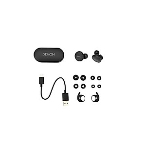 Denon PerL Pro True Wireless Earbuds - Adaptive Active Noise Cancelling, Personalized Sound with Masimo Adaptive Acoustic Technology, Spatial Audio, 32Hr-Battery Life, Wireless Charging, Black