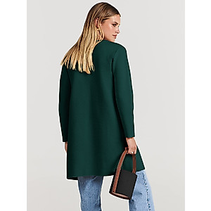 ANRABESS Women's Open Front Knit Lightweight Cardigan Casual Long Coatigan Sweater Lady Jacket Coat 2025 Fall Outerwear Opal Green Large