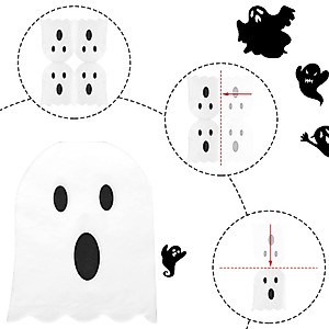 100 Pieces Ghost Napkins Halloween Napkins White Ghost Folded Halloween Napkins Disposable 2 Ply Halloween cocktail Napkins Tableware Decoration for Home Dinner Holiday Party Supplies(Basic)