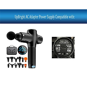 UpBright USB-C AC/DC Adapter Compatible with DACORM Y8 Pro Max Y8Pro Percussion Deep Tissue Muscle Massage Massager Gun ZT-24V-3300mAh Lithium ion Power Supply Cord Cable PS Wall Home Battery Charger