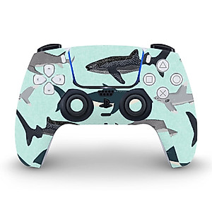 Head Case Designs Officially Licensed Andrea Lauren Design Sharks Art Mix Vinyl Faceplate Gaming Skin Decal Compatible With Sony PlayStation 5 PS5 Digital Edition Console and DualSense Controller